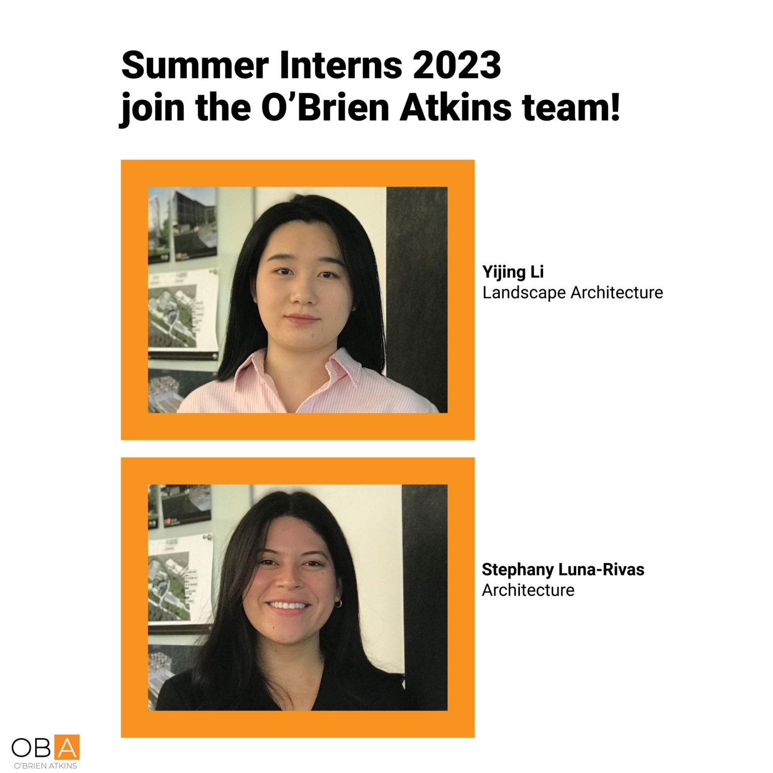 We Welcome Our 2023 Summer Interns! - O'Brien Atkins Associates, PA